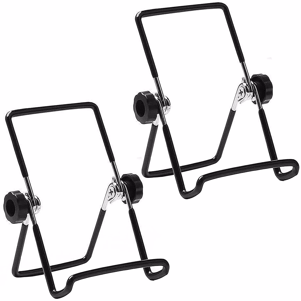 VOVIGGOL Adjustable Tablet Stand Holder 2 Pack, Non-Slip Foldable Holder Cradle Fit for 9-12.9" Tablets, iPad, Samsung and Kindle Fire, Display Stand Picture Frame Stand for Photos (2 Large Black)