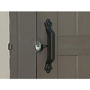 Keter Factor 4x6 Outdoor Storage Shed | Store Patio Furniture, Garden tools, Bike accesories, beach chairs, or Lawn Mowers | Taupe & Brown