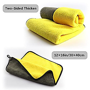 Mitonow 3pcs Microfiber Cleaning Cloth,Big Size Microfiber Towel,Dual-Sided,for Household Cleaning,Car Washing and Drying