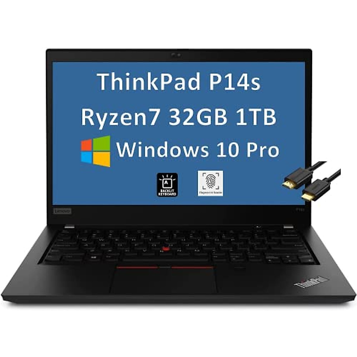 Lenovo ThinkPad P14s 14" FHD (AMD 8-core Ryzen 7 Pro 4750U (Beat i7-10750H), 32GB RAM, 1TB SSD) Mobile Workstation Business Laptop Backlit, Fingerprint, WiFi 6, Windows 10 Pro / 11 Pro