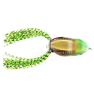 Scum Frog Launch Frog Topwater Bass Fishing Hollow Body Frog Lure with Weedless Hooks, Bullfrog , 5/8 oz