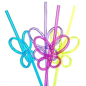 DLOnline Pack of 60 Crazy Loop Straws, Crazy Reusable Drinking Straws Silly Colorful Reusable Drinking Straws, Great For Parties, Carnivals, Fun, BPA and PFOA Free