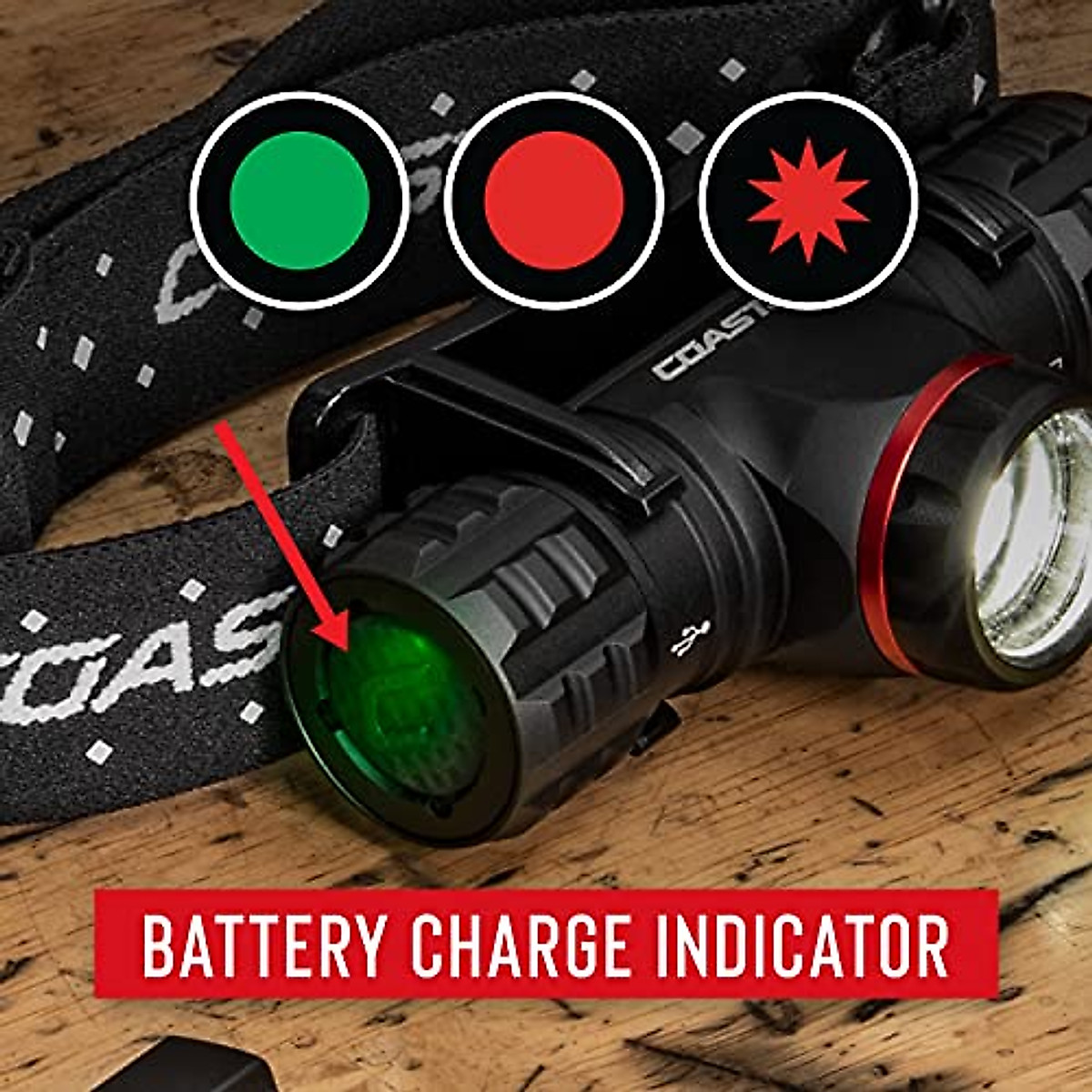 Coast® XPH34R 2075 Lumen USB-C Rechargeable-Dual Power LED Headlamp withPURE Beam® Twist Focus™ and Magnetic Base