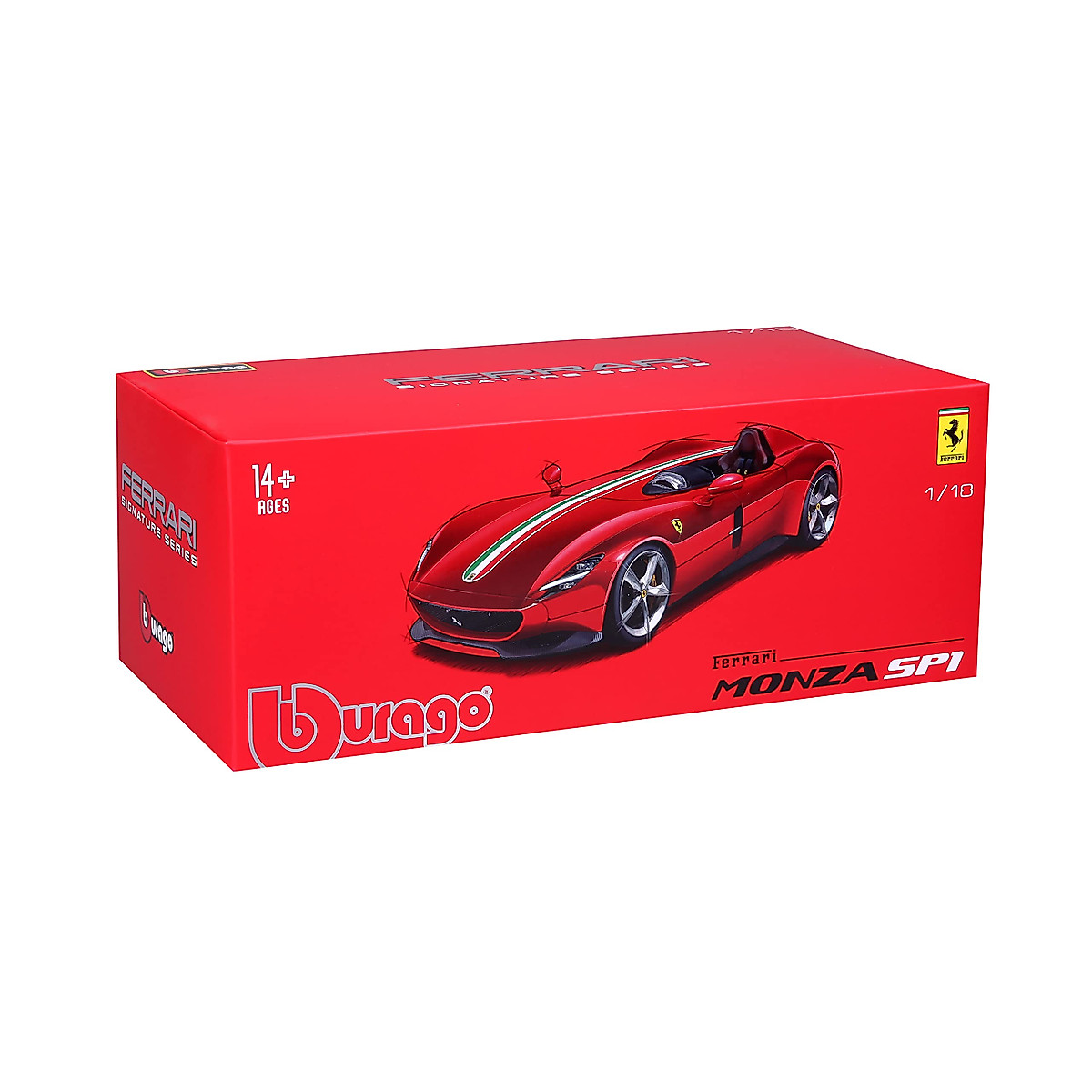 Bburago B18-16909 1:18 Ferrari Signature Monza SP-1, Assorted Designs and Colours