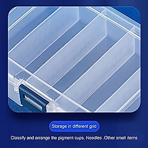 Organizer Box, 5 Grids Clear Visible Plastic Accessories Compartment Transparent Container Dividers Craft Case with Adjustable for Beads Art DIY Crafts Jewelry Fishing Tackles Bead Storage