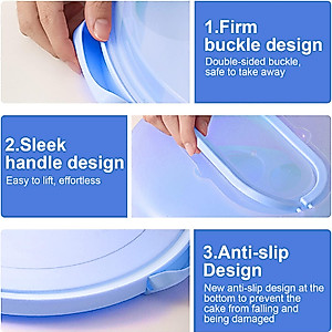 ALLOMN Cake Carrier Stand, Round Holder Storage with Lid and Handle for Transport Storage Container Tray Cake Cover Stand, Cupcake Containers Keeper Kitchen Cooking Box, for Cakes 6-10 Inch