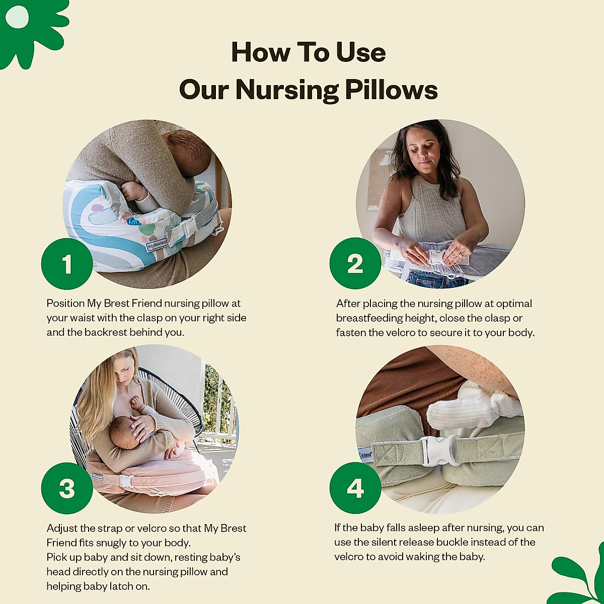 My Brest Friend Original Nursing Pillow Cover - Slipcovers For Baby - Adjustable Fit, Easy Care, Durable - Original Nursing Pillow Not Included, Black Flowing Fans