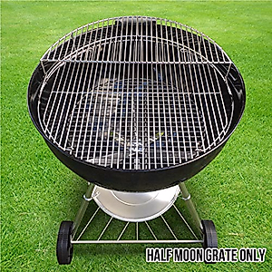 GRILLVANA The Original 'Upper Deck' Stainless Steel Grilling Warming Smoking Rack Charcoal Grill Grate- For Use with 22 Inch Kettle Grills- Charcoal Grilling Accessories and Grill Tools Grill Rack