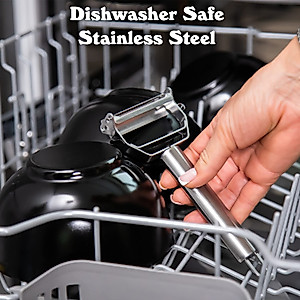 Boxgear Stainless Steel Dual Blade Vegetable Peeler - Commercial Grade Julienne Cutter, Slicer, Shredder, Scraper - Fruit, Potatoes, Carrot, Cucumber - Kitchen, Home Staple - Housewarming Gift