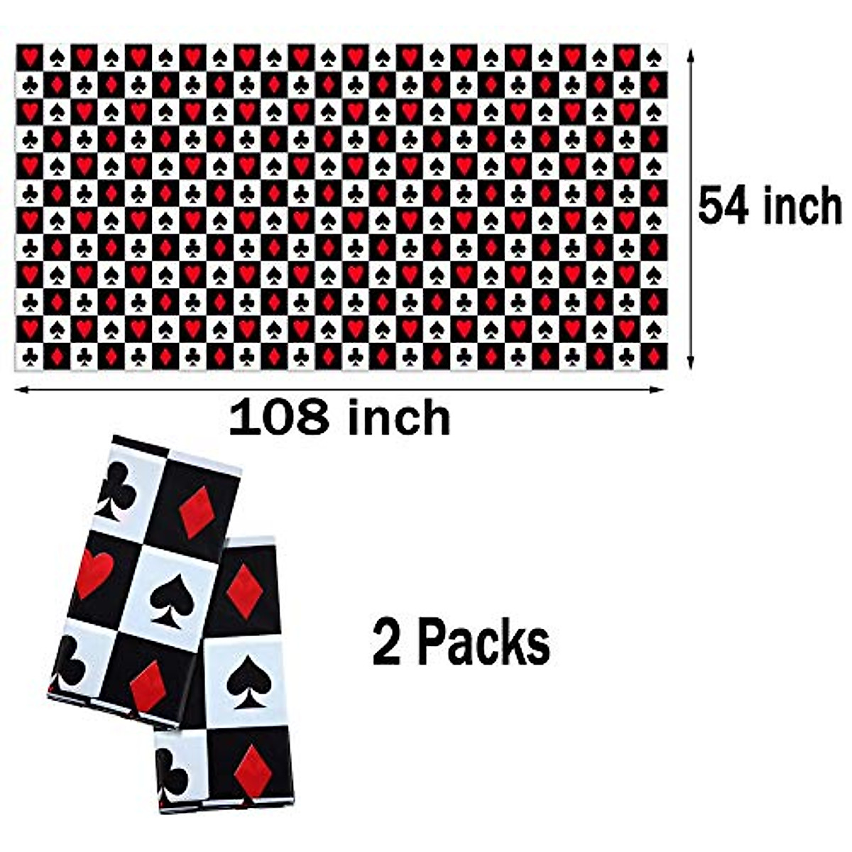 Casino Poker Game Themed Birthday Party Decorations -Plastic Table Cover for Arts & Crafts, Poker Patrol Party Supplies for Las Vegas Theme Casino Party 2 Pack