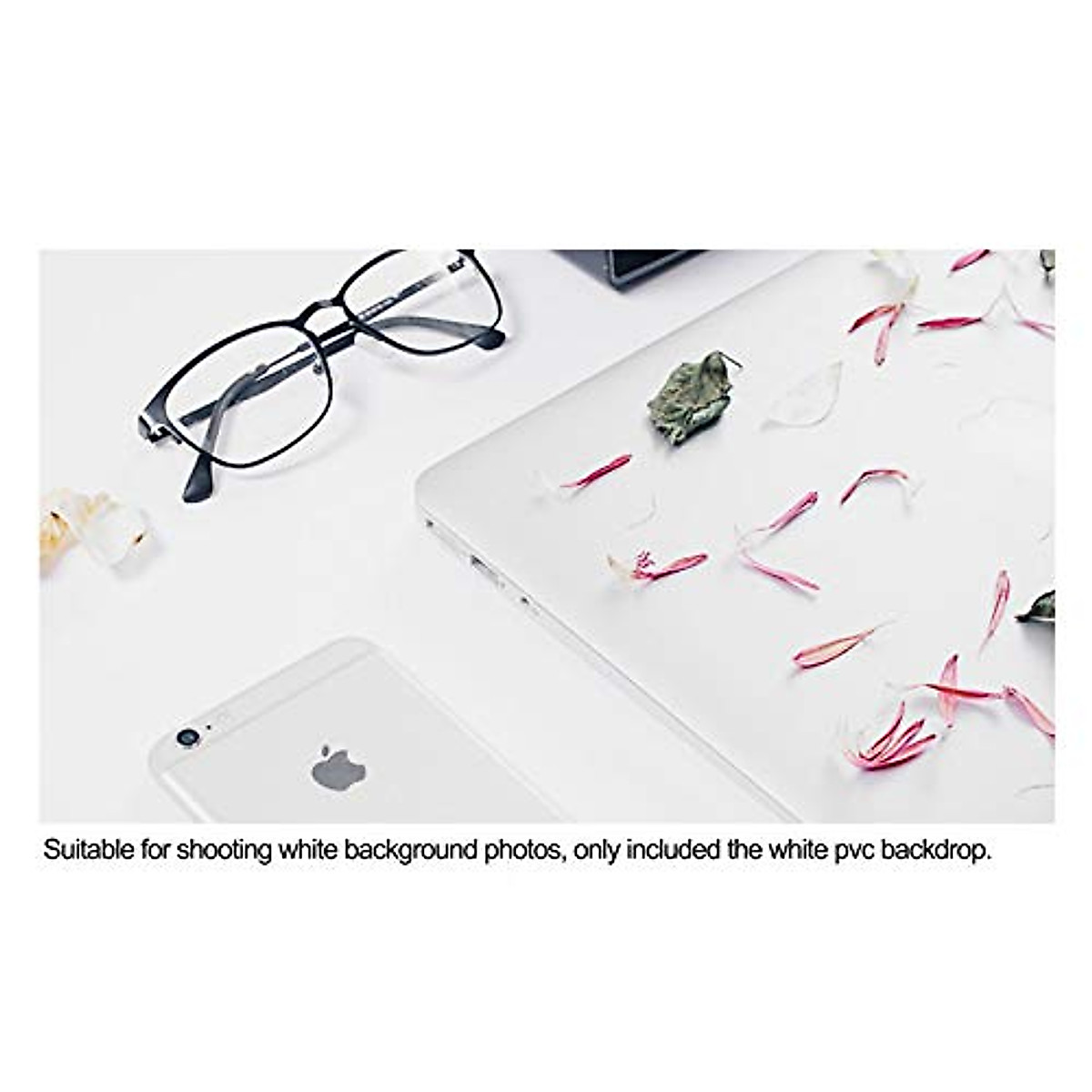 Meking White PVC Backdrop, 30X60inch/80x150cm Matte & Reflective PVC Vinyl Seamless Photography Background for Studio Video Photo Shooting