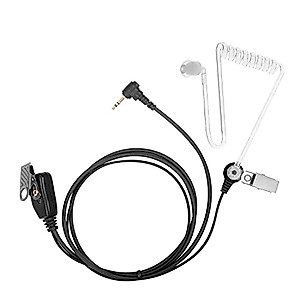 KANMIT 1 Pin 2.5mm Earpiece Headset for Motorola Radio Talkabout T200 T260 T600 T800 MH230R MR350R MT350R Walkie Talkie with Covert Acoustic Tube and PTT mic (2 Pack)