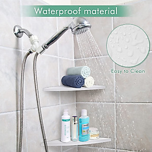 VINGVO Corner Shelves Wall Mount, White Floating Corner Shelf, Wall Corner Shelf Set of 3, Wall Corner Shelf Storage and Display for Bathroom Kitchen Countertop Closet