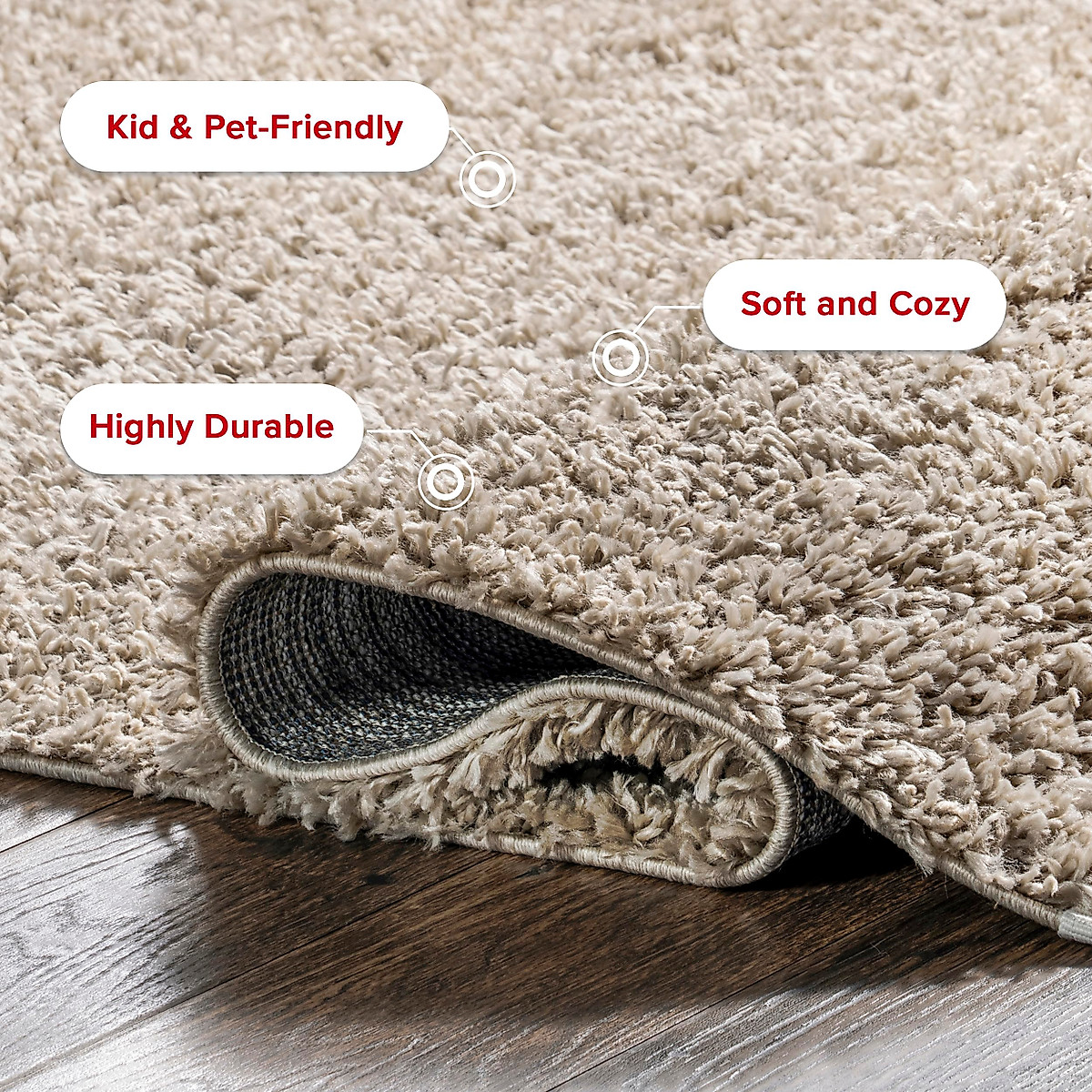 nuLOOM Neva Modern Tasseled Shag Area Rug, 7x9, Beige