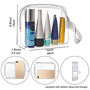 Sariok 3pcs/pack Clear Toiletry Bag with Zipper TSA Approved Travel Cosmetic Bag PVC Make-up Pouch Handle Straps for Women Men, Carry On Airport Airline Compliant Quart Bags 3-1-1 Kit Luggage