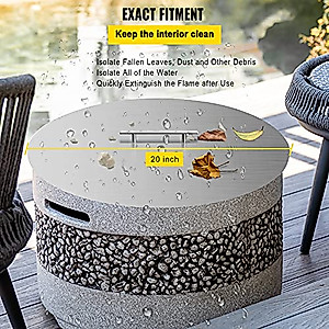 VBENLEM Fire Pit Lid Round 20 Inch Fire Pit Ring Lid 1.5 mm Thick 304 Stainless Steel Fire Pit Burner Cover for Round Patio Fire Pit