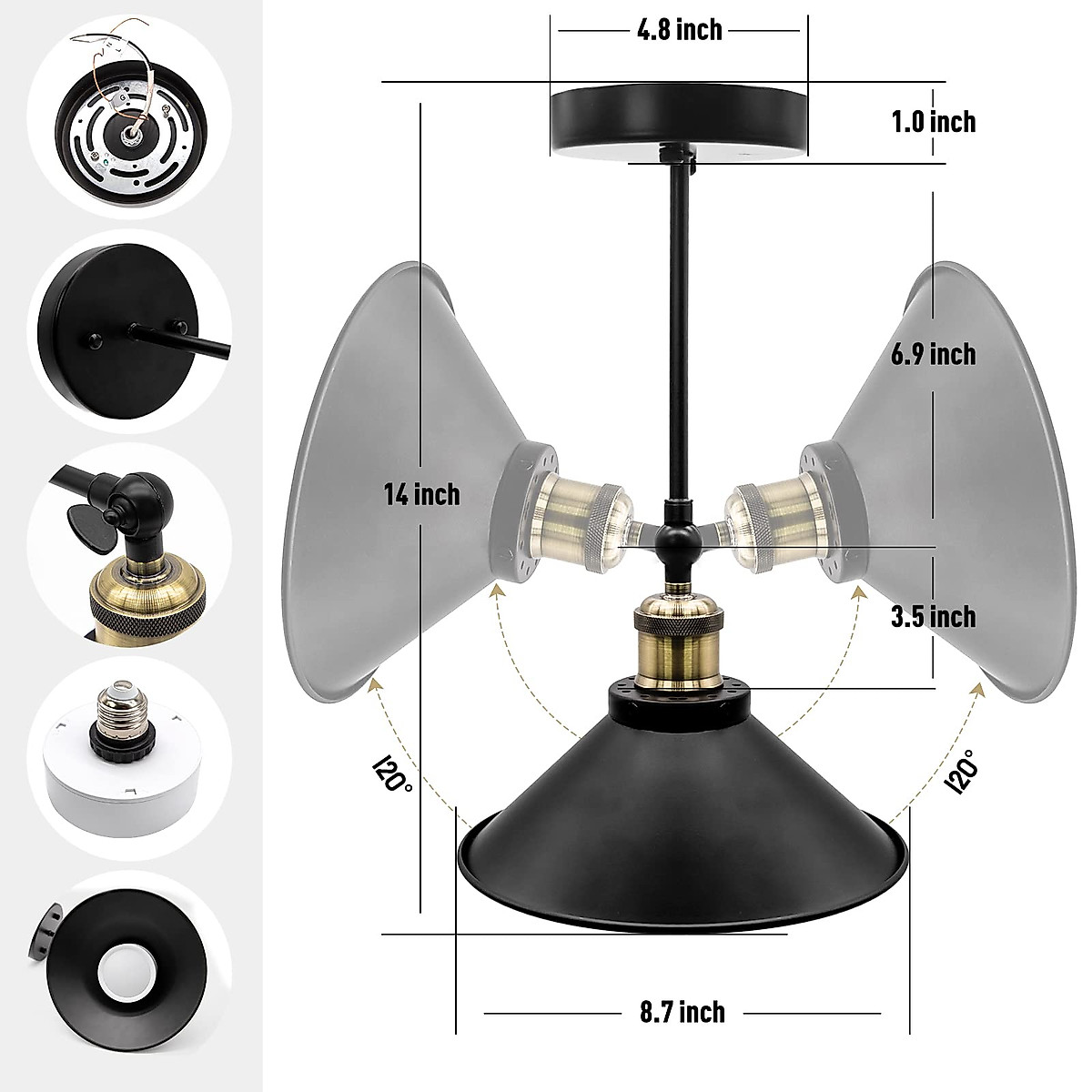LABOREDUCER Battery Operated Wall Sconces Set of 2,Black Wireless Sconces Wall Lighting with Remote,Flexible Battery Wall Lamps,Wall Mounted Lights for Bedroom, Living Room, Hallway