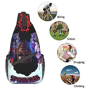 Ziusuol Super Hero Sling Bag Cartoon Crossbody Backpack Hero Travel Hiking Chest Bag Daypack Shoulder Bag for Men Women (A)