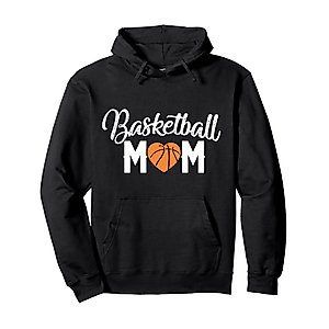 Basketball Mom cute funny heart mothers gift for women Pullover Hoodie