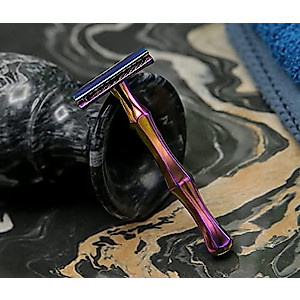 Safety Razor - 50 Safety Razor Blades - Double Edge Blades - Safety Razor Kit For Men & Women W/Safety Razor Leather Protective Case - German Stainless Steel - Ergonomic - wood - Mild