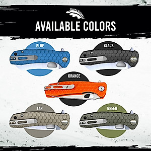 Western Active HB1149 Honey Badger Pocket Knife Folding Flipper EDC Deep Pocket Carry for Outdoor Tactical Knife Survival Camping Medium Blue Claw Smooth 8Cr13Mov