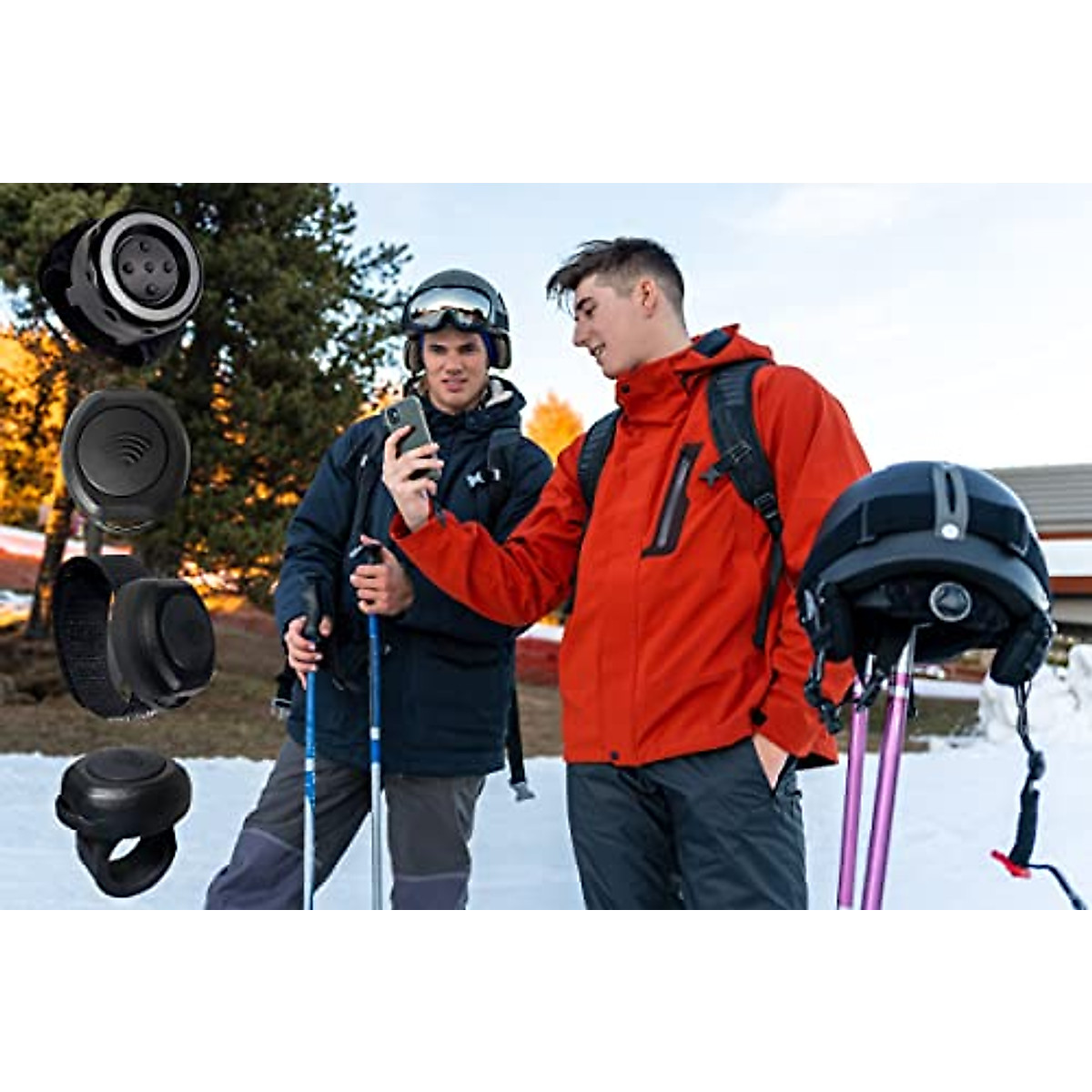 PRYMEBLU® Bluetooth Wireless PTT Button Switch ZELLO, Wave Communicator, ESChat, Unity, Streamwide and Many Other PoC Push-to-Talk Apps (BT-PTT-ZU-Super Mini-Strap)