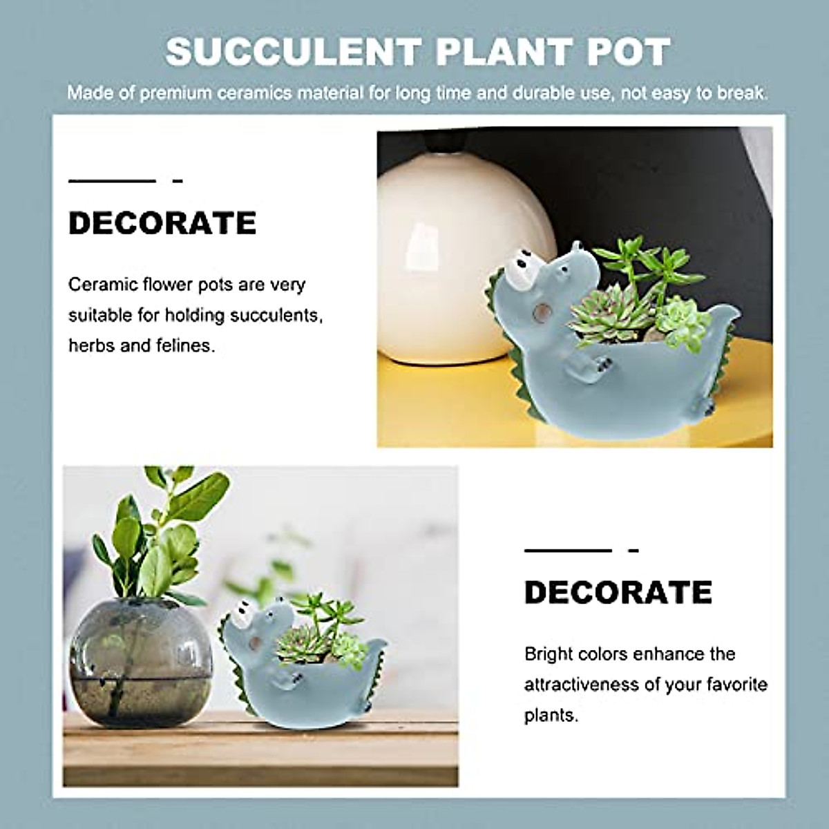 YARNOW Indoor Flower Pot 3 pcs Plants Dog Vase Decoration Bonsai Desk Succulent Excellent Lovely Pottery Home Decorative Desktop Balcony Practical Premium Center Potted Pig Ceramic Planter