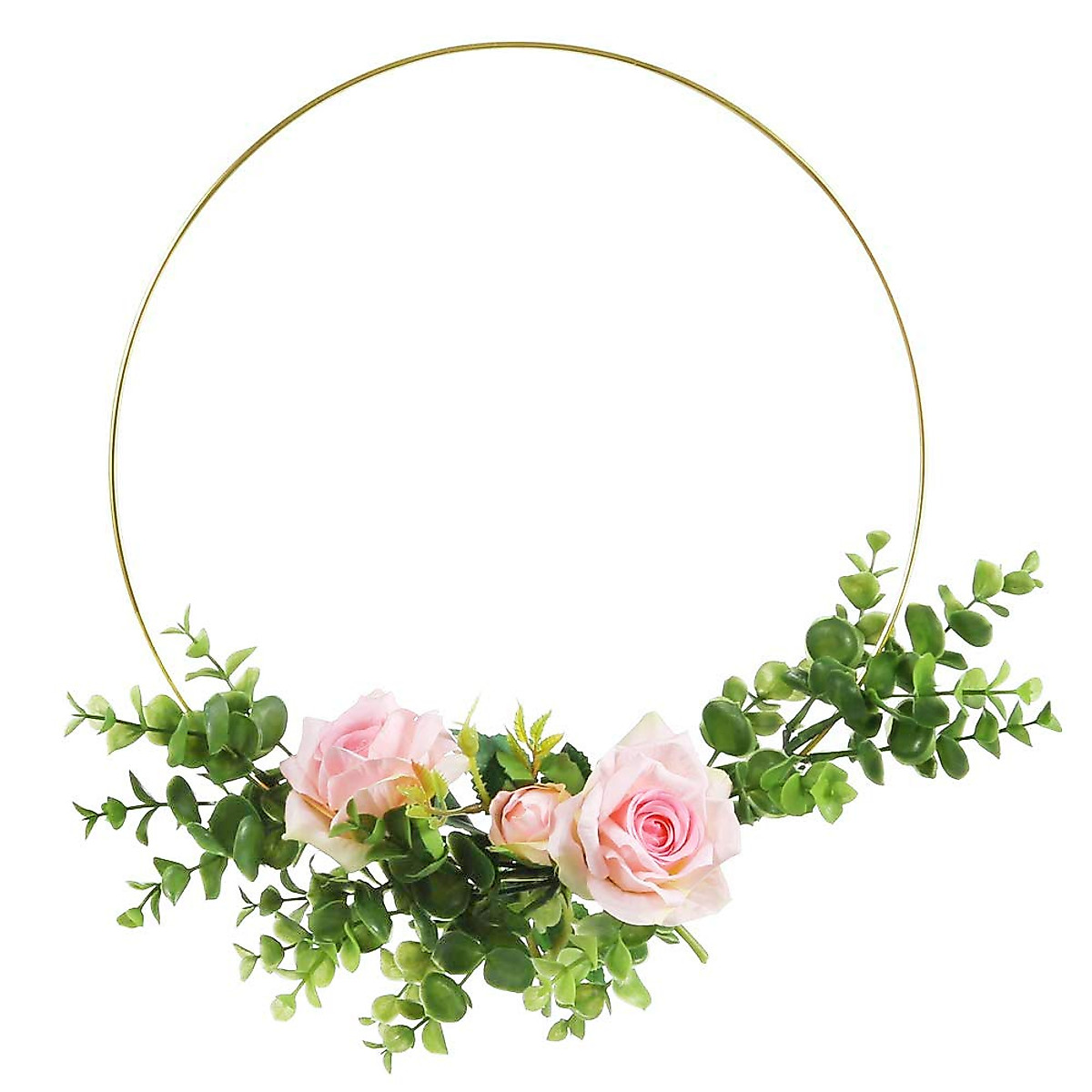 Sntieecr 10 Pack 10 Inch Large Metal Floral Hoop Wreath Macrame Gold Hoop Rings for DIY Wedding Wreath Decor, Dream Catcher and Macrame Wall Hanging Crafts