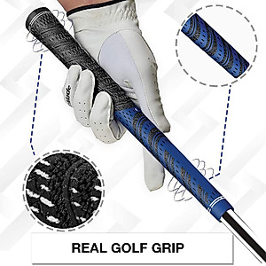 VR Golf Club Handle Accessory for Oculus Quest 2/ Meta Quest Pro - Aluminum Case and Shaft with Real Golf Grip - Quest 2 Golf Club Attachment with Controller Secure Reinforced Straps (2023 Version)