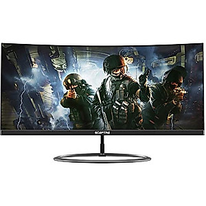 Sceptre Curved 30" 21:9 Gaming LED Monitor 2560x1080p UltraWide Ultra Slim HDMI DisplayPort Up to 85Hz MPRT 1ms FPS-RTS Build-in Speakers, Machine Blue (C305W-2560UN)