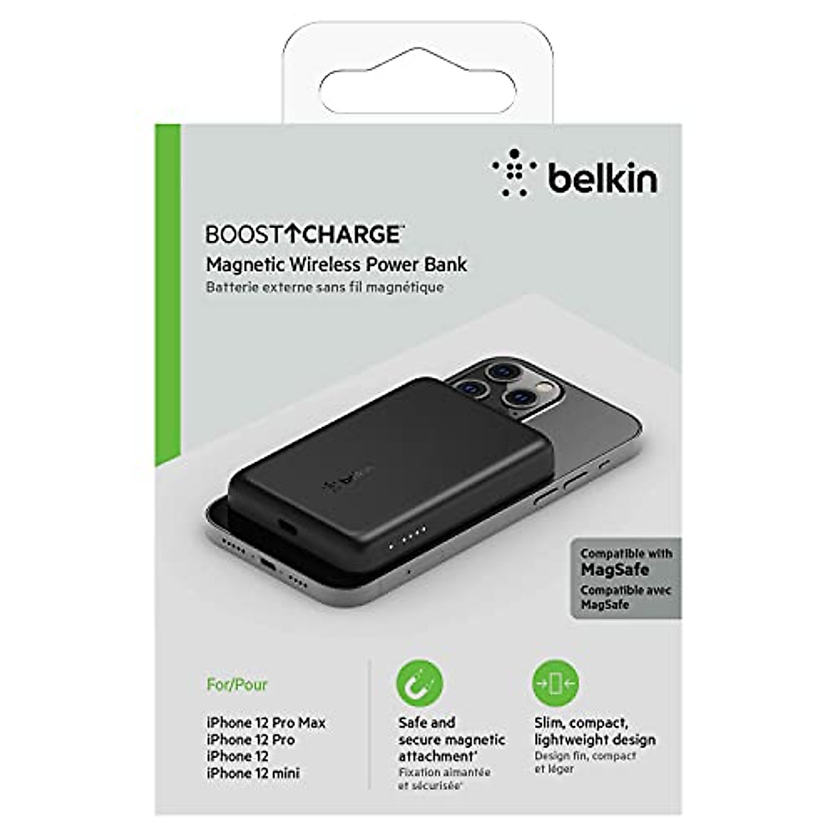 Belkin Wireless Power Bank w/MagSafe Compatible 7.5W Wireless Charging - Portable Magnetic Charging Bank - Compatible w/iPhone 14, 14 Plus, 14 Pro, 14 Pro Max, 13, 13 Mini, AirPods & More - Black