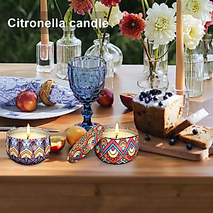 Set of 3 Scented Candles, 2.5 oz Floral Therapy Candles, Natural Soy Candle Set, 36 Hour Burn Time, Ideal Gift for Women (Blue Chimes, Mandarin, Lavender)