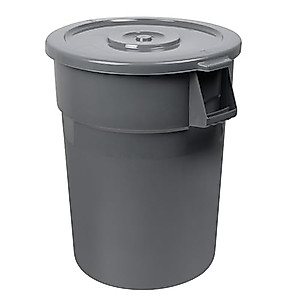 Restaurantware - LID ONLY: RW Clean Waste Container Lid, 1 Round Trash Can Lid - Waste Bin Sold Separately, For 44 Gallon Dustbin, Built-In Handle, Gray Plastic Garbage Can Lid, Heavy-Duty