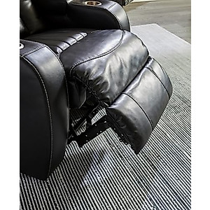 Signature Design by Ashley Caveman Den Power Reclining Loveseat with Console Love Seats, 75" W x 42" D x 42" H, Black