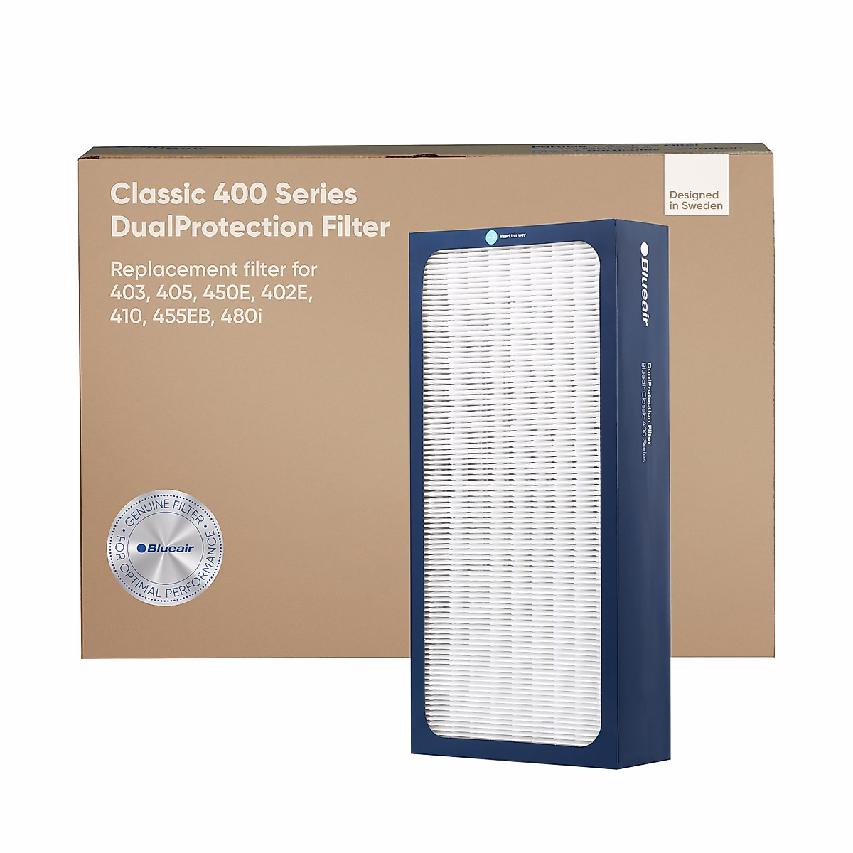 BLUEAIR Classic 400 Series Genuine DualProtection Filter; fits Classic 480i, 402, 403, 405, 410, 450E, 455EB