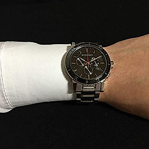 Burberry TOP Luxury Watch Chronograph Men The City Stainless Steel Black Ceramic Bezel Date Dial BU9380