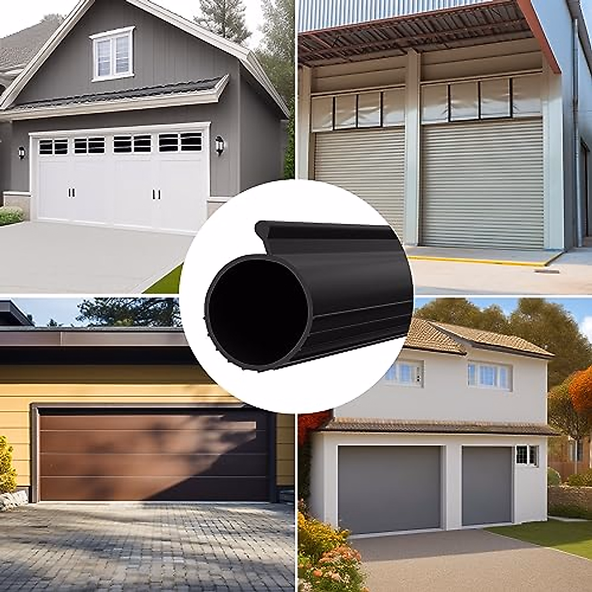 Duzzy Garage Door Bottom Seals, 10 Feet P-Bulb Weatherproofing Garage Door Seals Bottom Rubber for Single-Track Replacement Overhead Doors