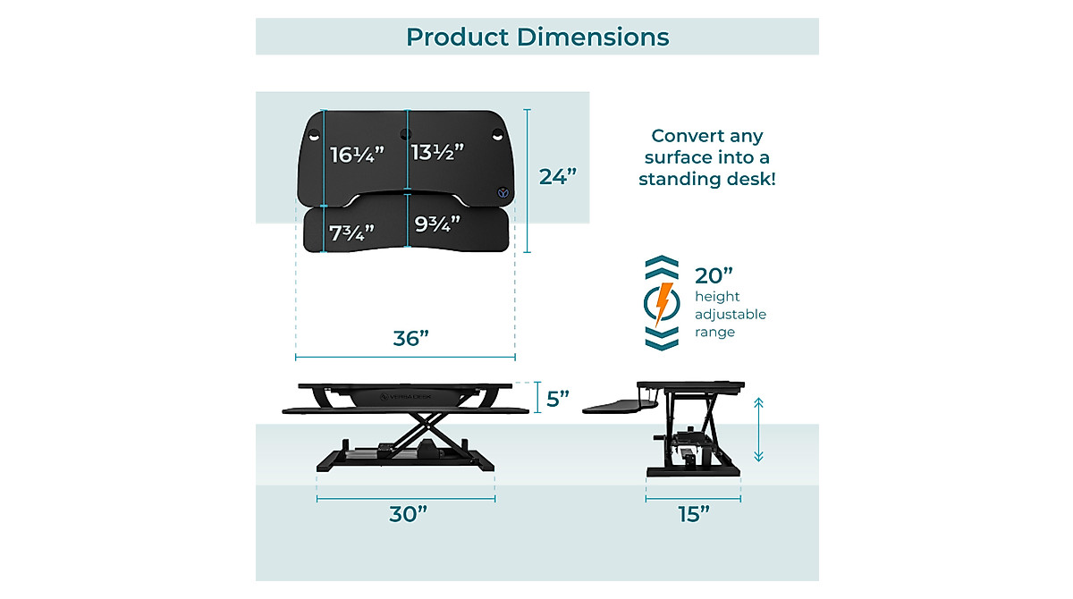 VersaDesk 36 Inch Electric Standing Desk Converter | Ergonomic & Adjustable