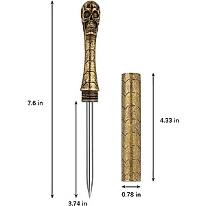 JINBAZO Ice Pick with Safety Cover, Pick Tool for Breaking Ice, Non-slip Antiskid Handle for Kitchen, Bars, Bartender, Camping (Bronze)