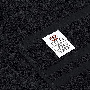 Utopia Towels Cotton Bleach Proof Salon Towels (16x27 inches) - Bleach Safe Gym Hand Towel (12 Pack, Black)