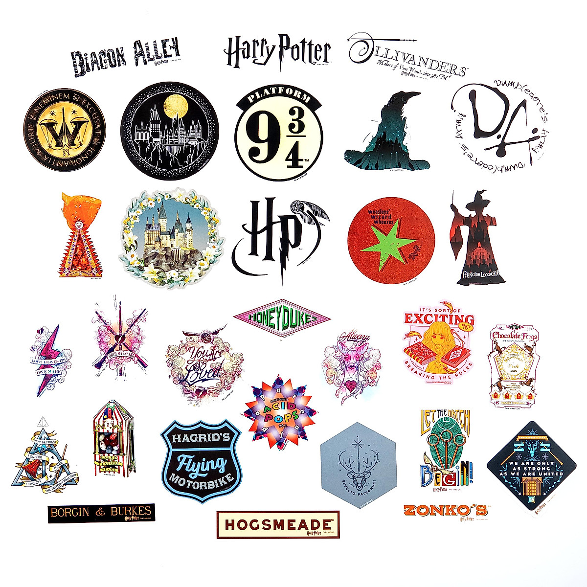 Conquest Journals Harry Potter Wizarding World Vinyl Stickers, Set of 60 Unique Stickers Including 5 Holograms, Waterproof and UV Resistant, Great for All Your Gadgets, Potterfy All The Things