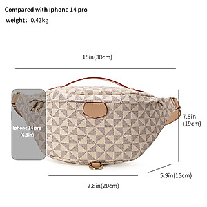 Sling Bag for Women Small Belt Chest Bum Bag Checkered waist Fanny Pack Crossbody for women Designer-Perfect for On-the-Go Style (White 1)