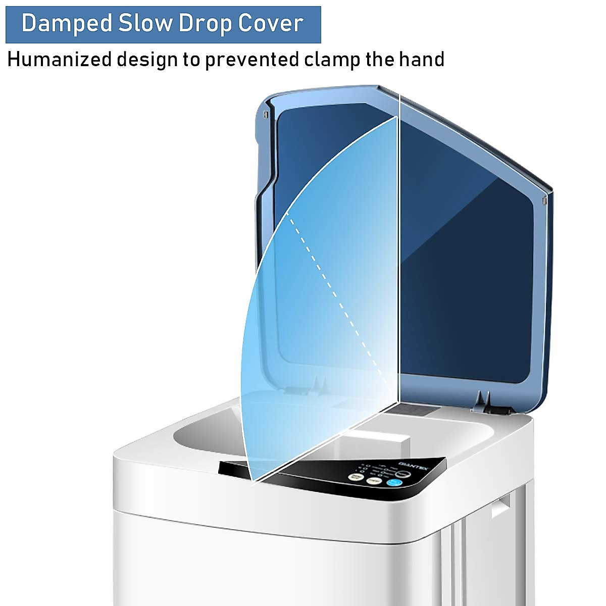 Giantex Full-Automatic Washing Machine Portable Washer and Spin Dryer 7.7 lbs Capacity Compact Laundry Washer with Built-in Barrel Light Drain Pump and Long Hose for Apartments Camping (White & Blue)