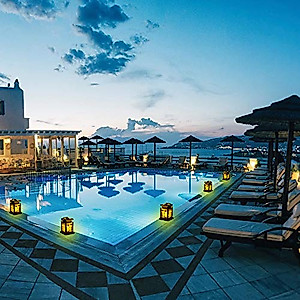 LVJING Solar Lantern Hanging Solar Lights Outdoor Decorative LED Solar Outdoor Lantern for Patio Landscape Yard with Warm White Flameless Candles Flickering (6 Pack)