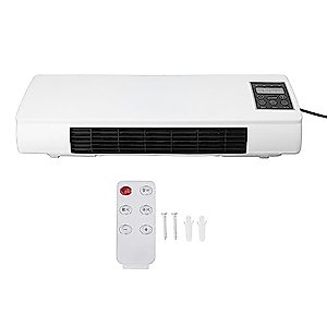 Wall Air Conditioner, 2 In 1 Mini Air Conditioning Hot Fan, Quiet Remote Control Evaporator Unit for Bathroom Bedroom, Digital Display, Adjustable Temperature and Wind Speed