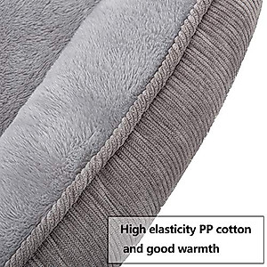 Hollypet Rectangle Plush Dog Cat Bed Self-Warming Pet Bed, Pure Gray