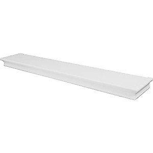 HIGH & MIGHTY 515616 Decorative 36" Floating Shelf Holds up to 25lbs, Easy Tool-Free Dry Wall Installation, Beveled, Retail Packaging, White