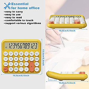 Mechanical Calculator 12 Digit Extra Large 5-Inch LCD Display, DECKLIT Battery Desk Calculator, Big Buttons Easy to Press Use as Office Calculators Desktop, 15°Tilt Screen for Kids Calculator(Green)