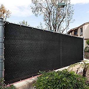 Royal Shade 5' x 50' Black Fence Privacy Screen Windscreen Cover Netting Mesh Fabric Cloth - Get Your Privacy Today, Stop Neighbor Seeing-Through Stop Dogs Barking Protect Property WE Make Custom Size