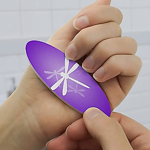 Purple Dragonfly Dragonflies Double-Sided Oval Nail File Emery Board Set 4 Pack